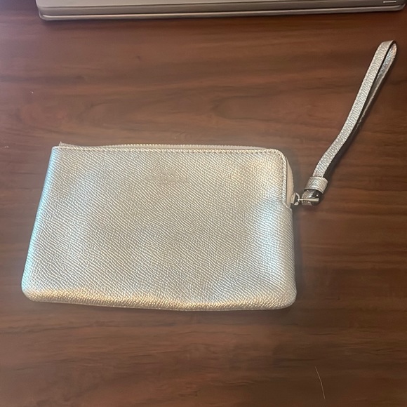 Coach | Bags | Coach Silver Wristlet | Poshmark